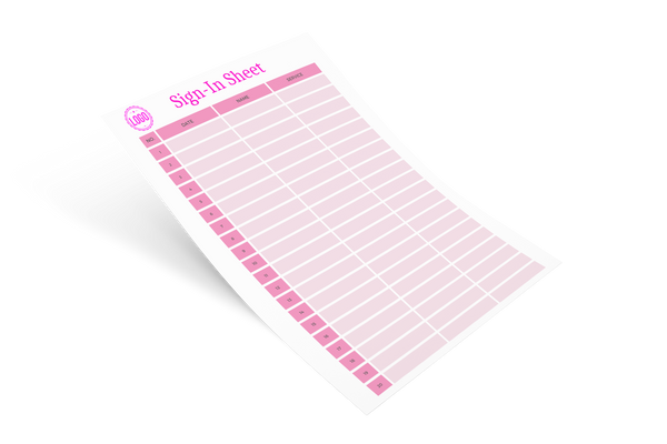 SIGN IN SHEET (CUSTOMIZABLE AND DOWNLOADABLE) – The Lash Express